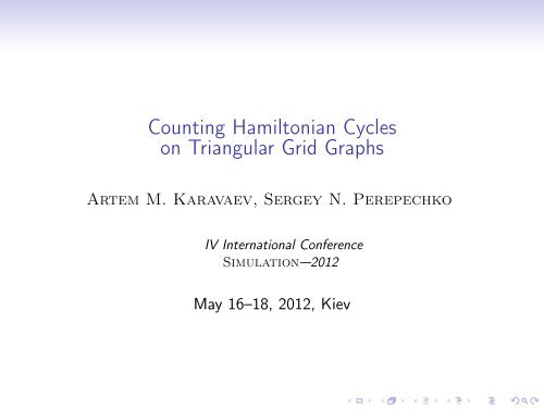 Counting Hamiltonian Cycles on Triangular Grid ... - FlowProblem