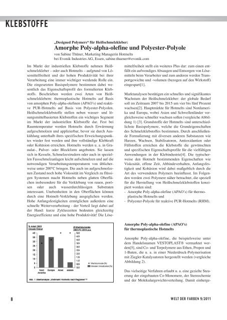 Amorphe Poly-alpha-olefine und Polyester-Polyole - Evonik Industries