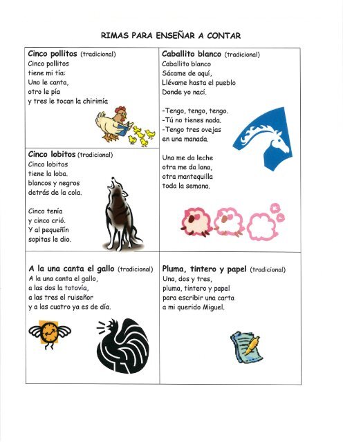 RIMAS PARA ENSEÑAR A CONTAR - Math at Play