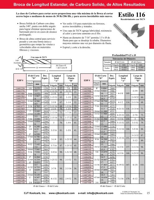 14 Broca de Longitud Esta