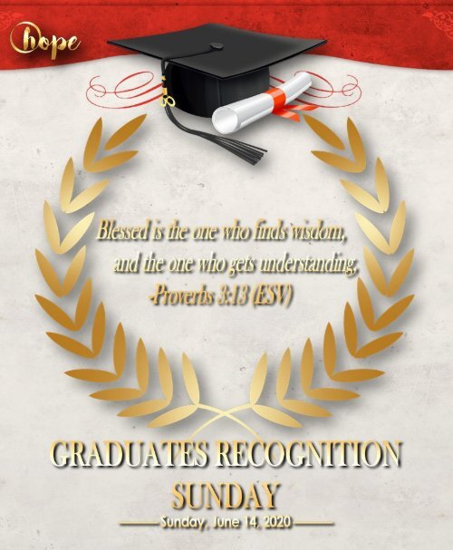 June 14, 2020 Bulletin Second Sunday After Pentecost - Graduates Sunday