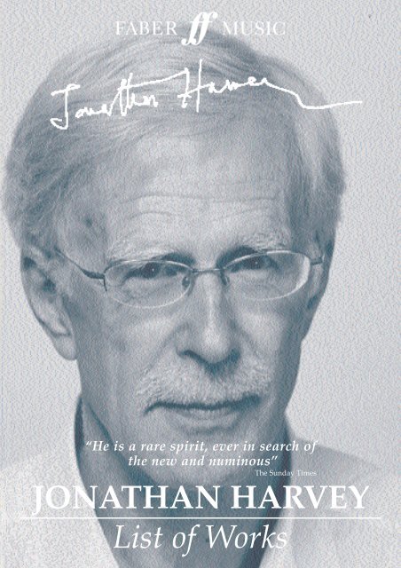 Jonathan Harvey Catalogue of Works