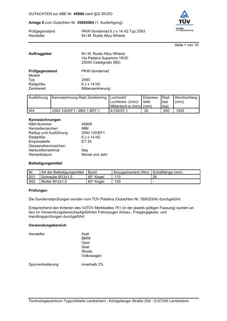 Anlage 8 Stvzo