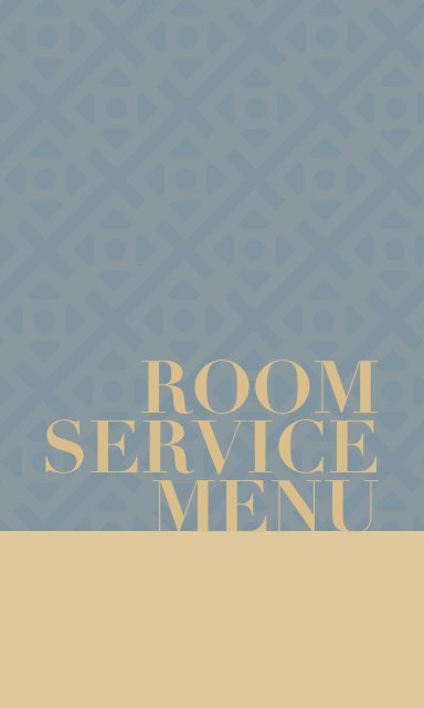 Room Service Menu