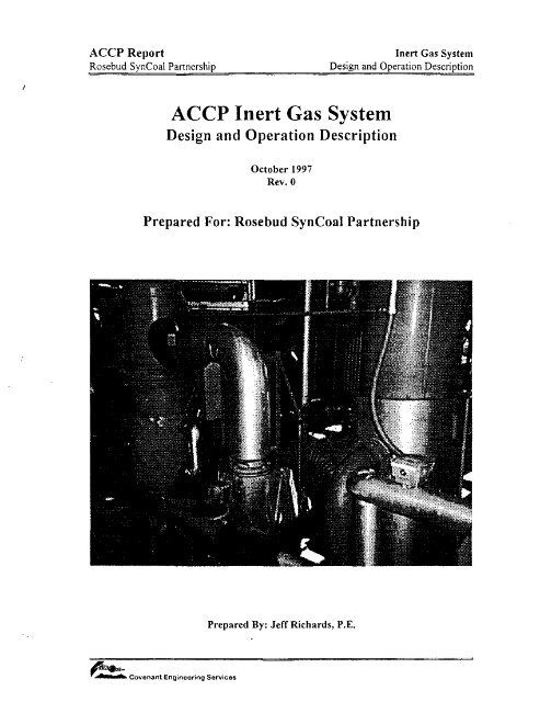 ACCP Inert Gas System Design and Operation