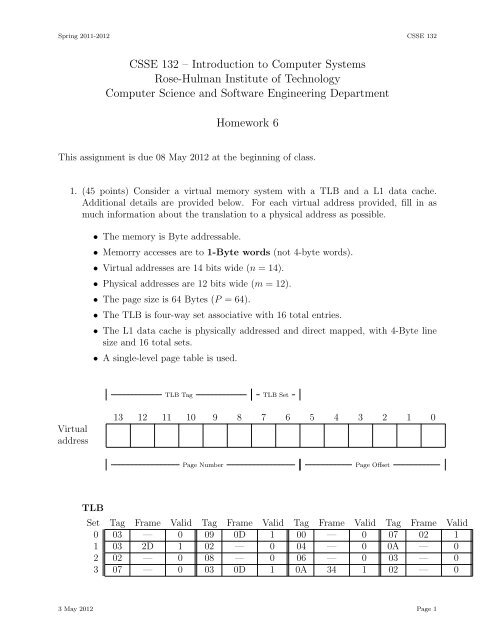 CSSE 132 – Introduction to Computer Systems Rose-Hulman ...