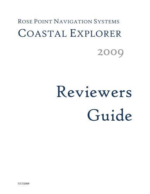 Reviewers Guide - Rose Point Navigation Systems
