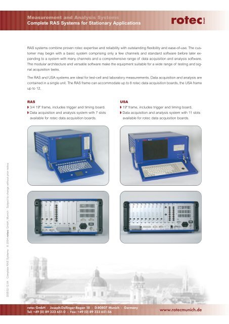 Measurement and Analysis Systems Complete RAS Systems for ...