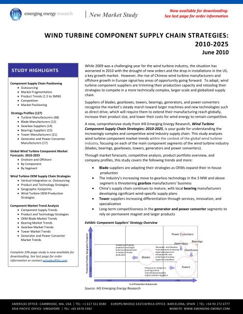 wind turbine component supply chain strategies - Emerging Energy ...