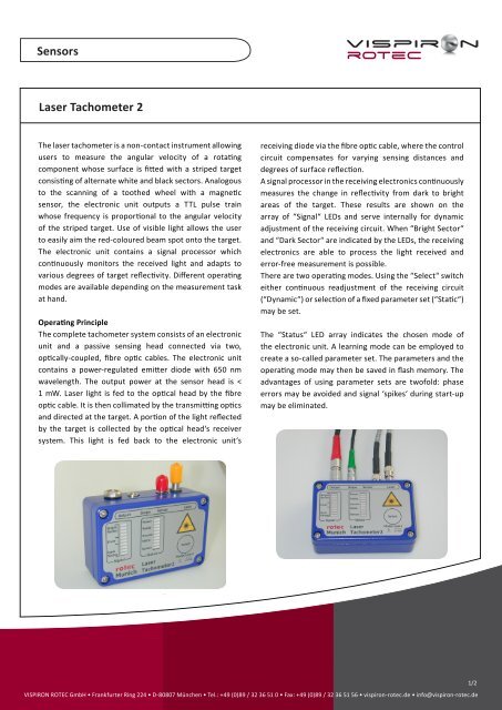 Laser Tachometer 2 Sensors