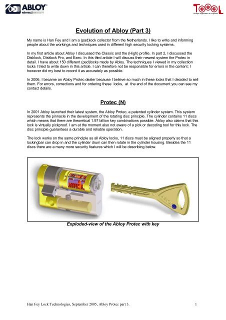 Evolution of Abloy (Part 3) - Toool
