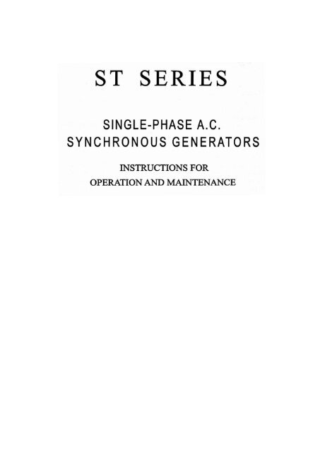 st series single-phase ac synchronous generators - Rotek