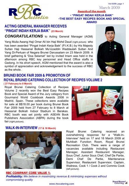 BRUNEI BOOK FAIR 2009 & PROMOTION OF ROYAL BRUNEI ...