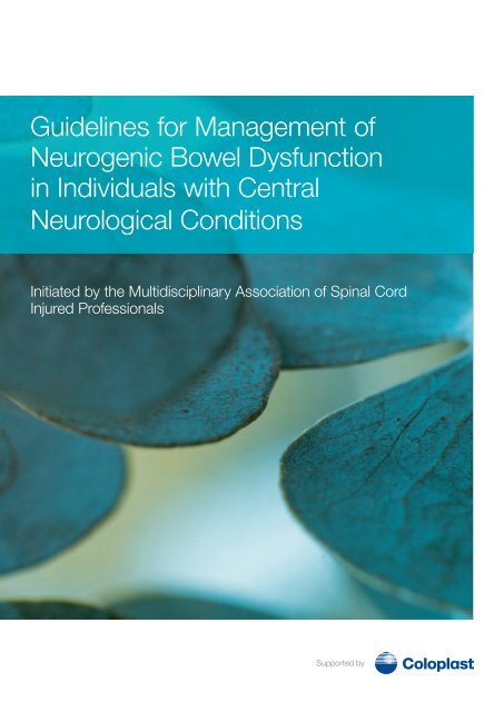 Guidelines For Management Of Neurogenic Bowel Dysfunction In