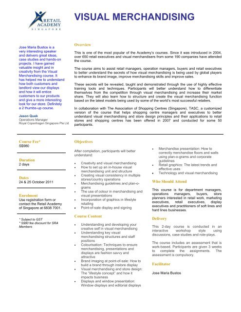 VISUAL MERCHANDISING - The Retail Academy Singapore