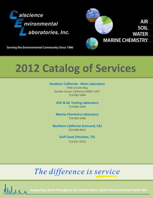 2012 Catalog of Services - Calscience