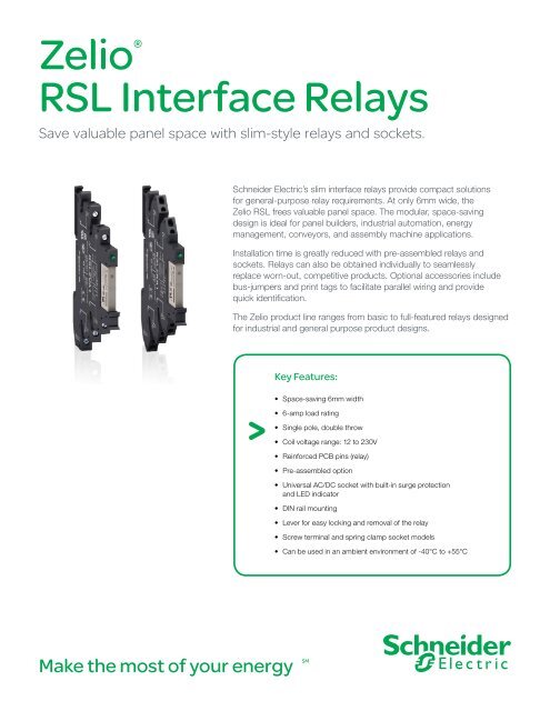 Zelio RSL Interface Relays, 8501HO0903 - Schneider Electric