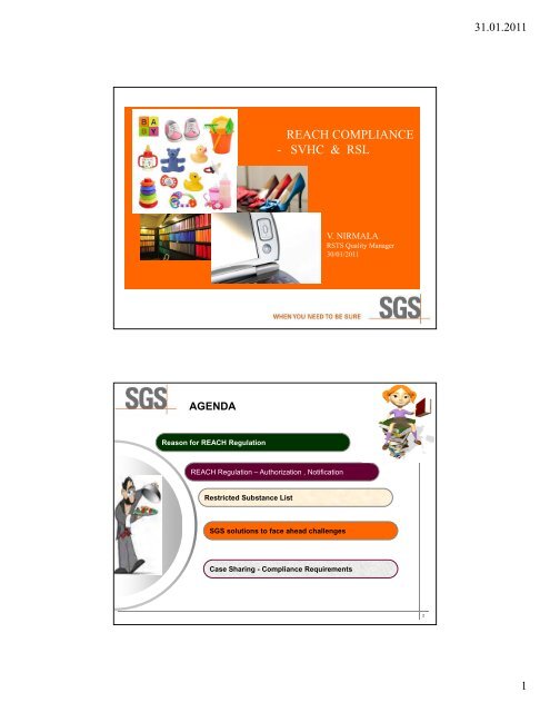 REACH COMPLIANCE - SVHC & RSL - CLRI