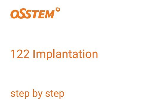 OSSTEM 122 Taper KIT Bohrprotokoll und Parameter der Implantation
