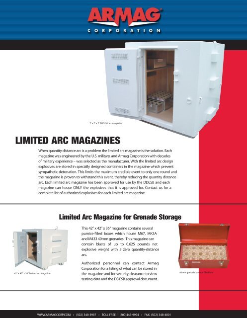 LIMITED ARC MAGAZINES - Armag Corporation