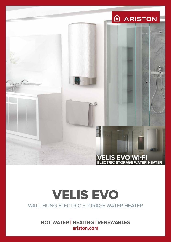 Ariston Thermo - Velis Evo product datasheet