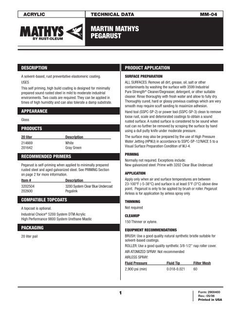 Martin mathys pegarust - rustoleu - Rust-Oleum