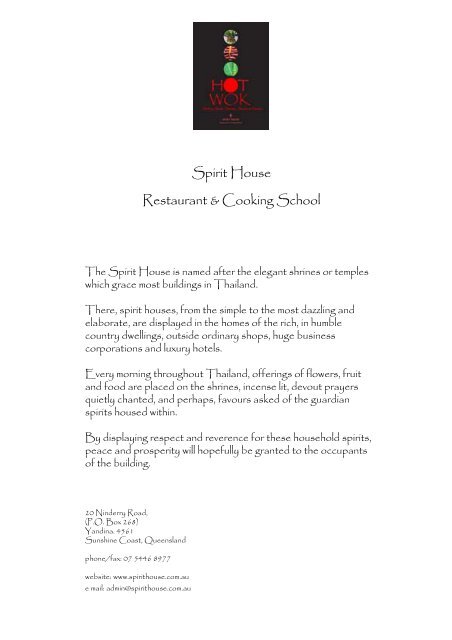 Hot Wok Recipe Book - Spirit House