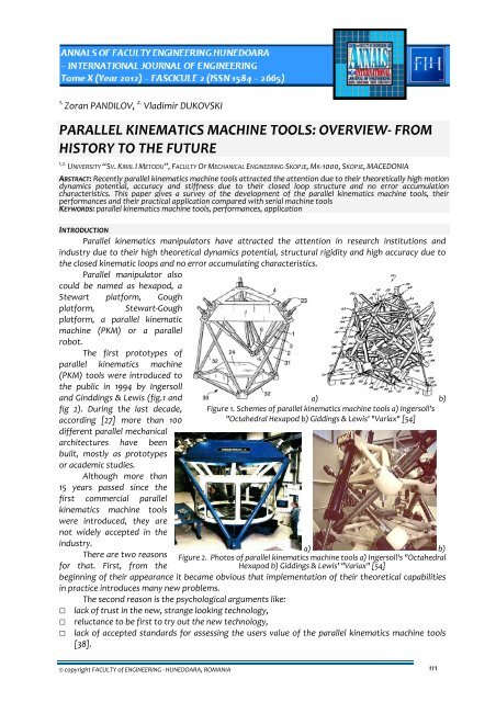 parallel kinematics machine tools: overview- from history to the future
