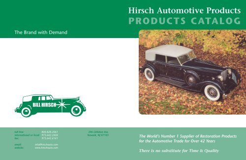 PRODUCTS CATALOG - Bill Hirsch Auto