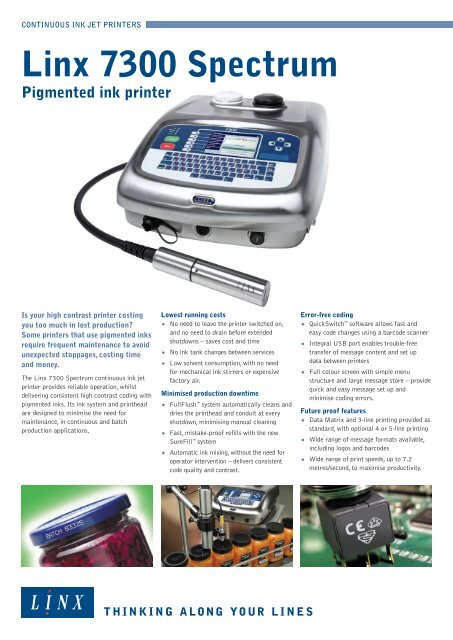 Linx 7300 Spectrum Pigmented ink printer - PT Asia