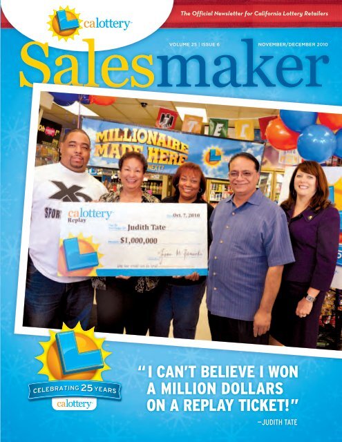 November/December 2010 Salesmaker - California Lottery