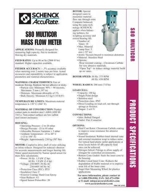 SchenckAcc 10 S80 Multicor - Schenck Weighing Systems