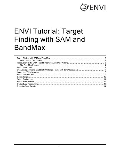 ENVI Tutorial - Exelis Visual Information Solutions
