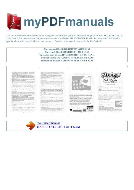 User manual HASBRO STRETCH-OUT SAM - 1