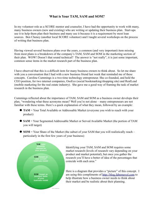 What Is Your TAM, SAM and SOM? - Score-mn.org