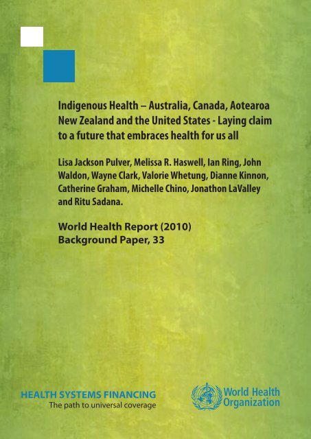 Indigenous Health – Australia, Canada, Aotearoa New Zealand and ...