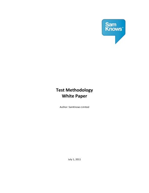 Test Methodology White Paper - SamKnows