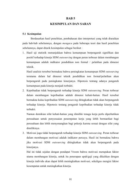 BAB 5 KESIMPULAN DAN SARAN