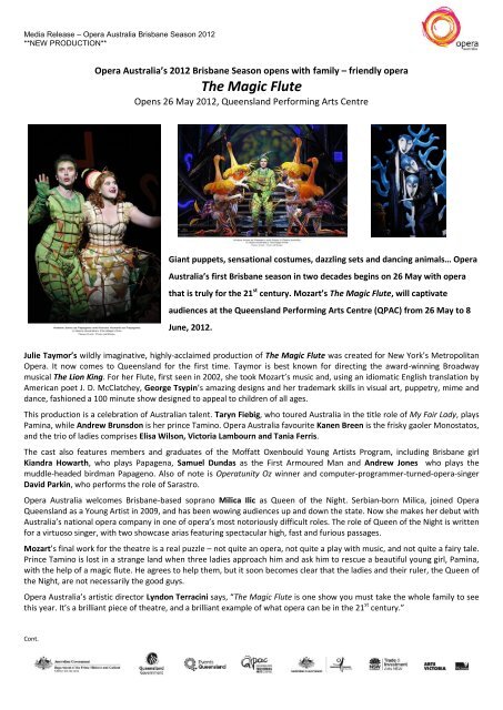The Magic Flute - Opera Australia