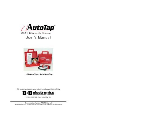 AutoTap OBDII Diagnostic Scanner - User Manual