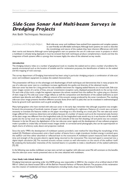 Side-Scan Sonar And Multi-beam Surveys in Dredging Projects