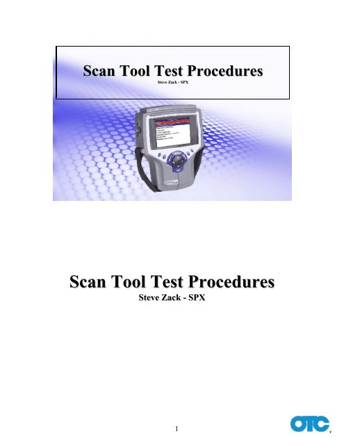 Scan Tool Test Procedures - OTC