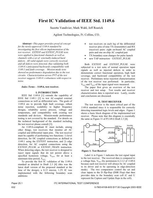 First IC Validation of IEEE Std. 1149.6 - Itcprogramdev.org