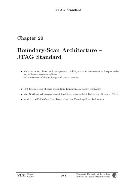 Boundary-Scan Architecture – JTAG Standard