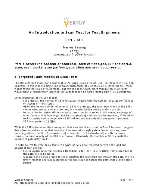An Introduction to Scan Test for Test Engineers - Verigy