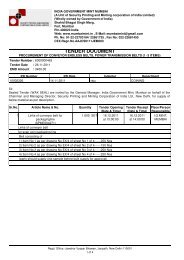 TENDER DOCUMENT INDEX