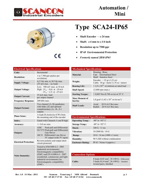 Automation / Mini Type SCA24-IP65 - Scancon