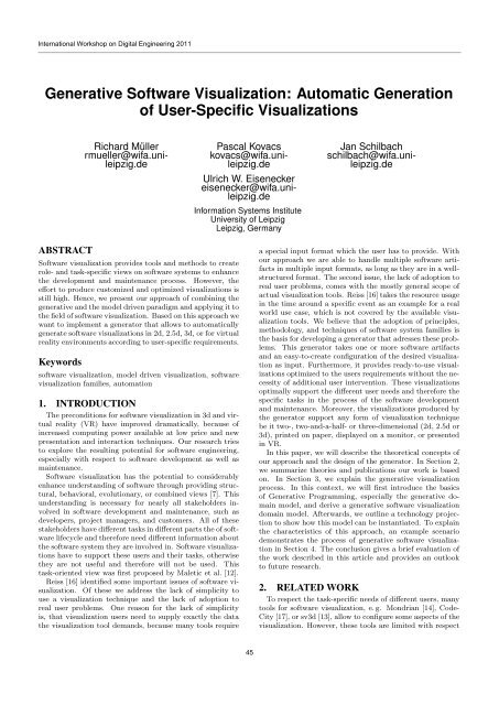 Generative Software Visualization: Automatic Generation of User ...