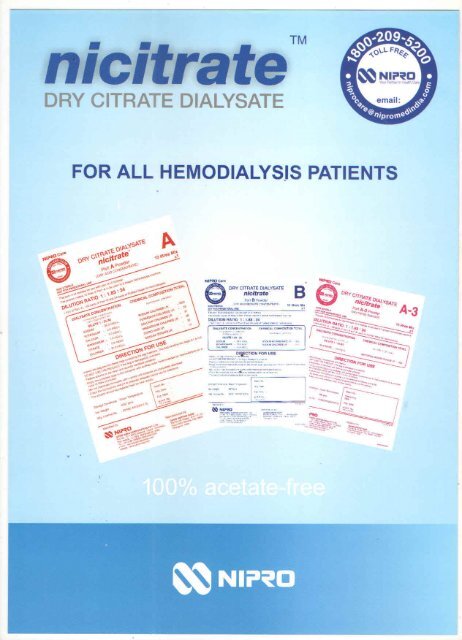 Nicitrate Dialysate Powder