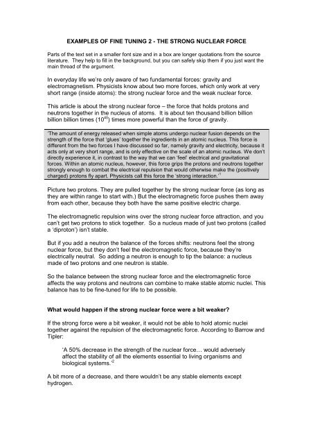 Weak Nuclear Force Examples